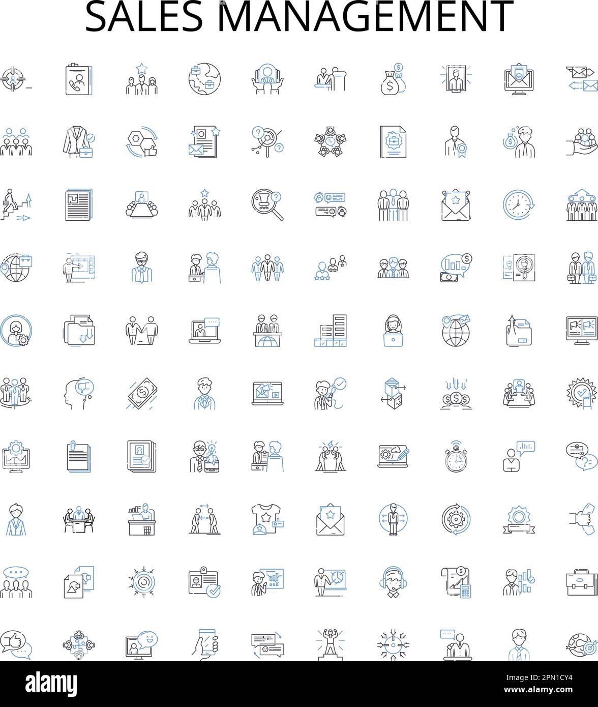 Sales Management Outline Icons Collection Sales Management Planning