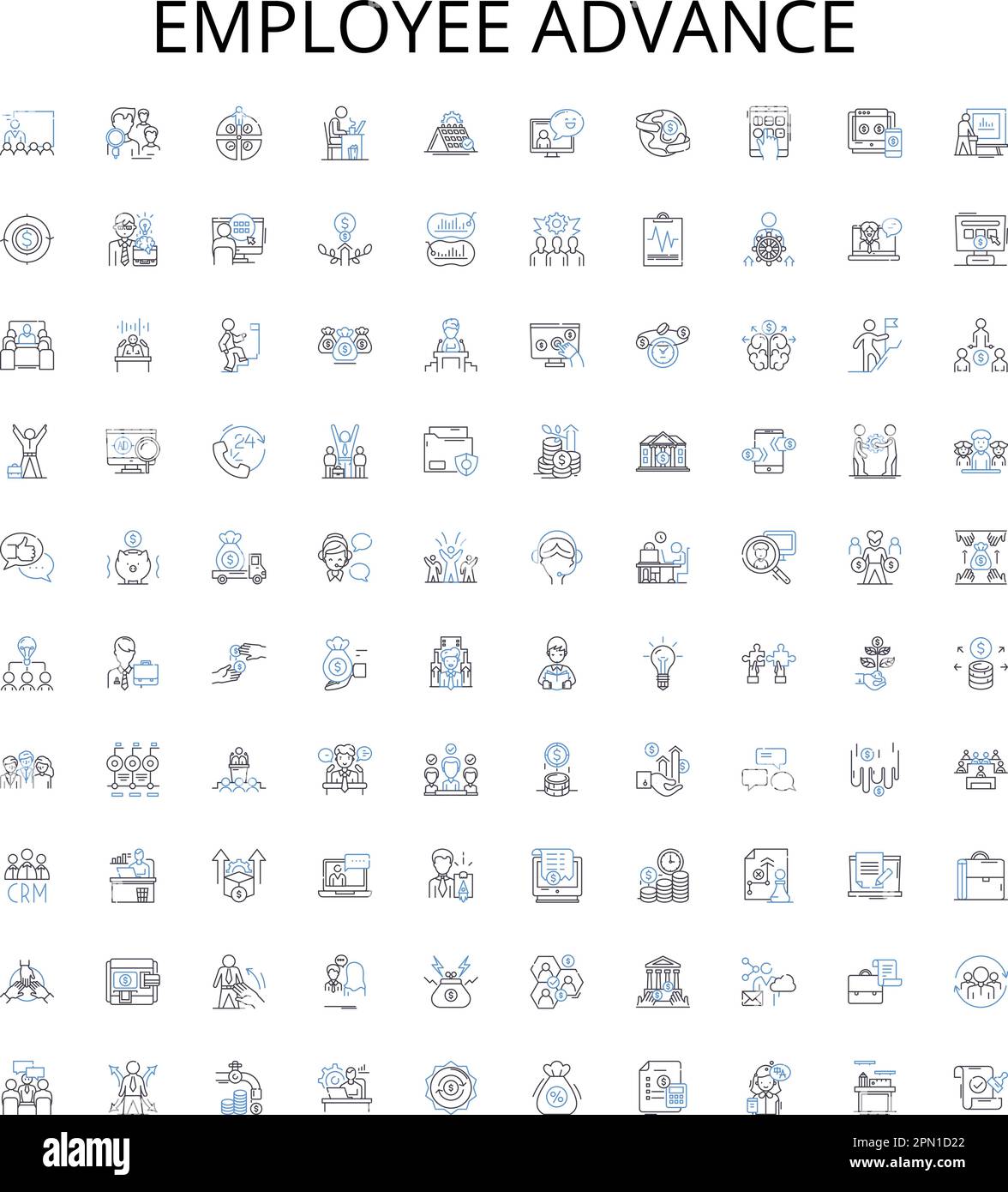 Employee advance outline icons collection. Employee, Advance, Salary ...