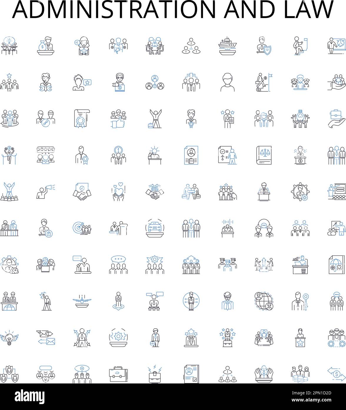 Administration and law outline icons collection. Administration, Law ...