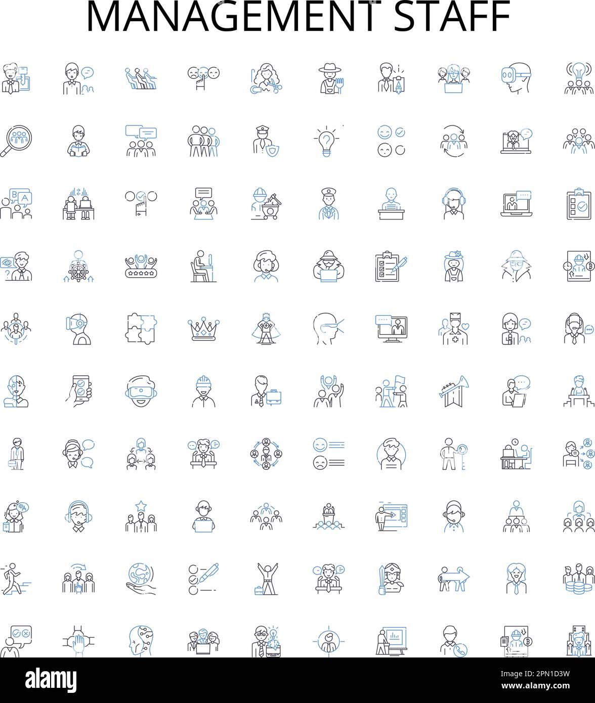 Management staff outline icons collection. Manager, Staff, Leadership, Supervisor, Administrator ...