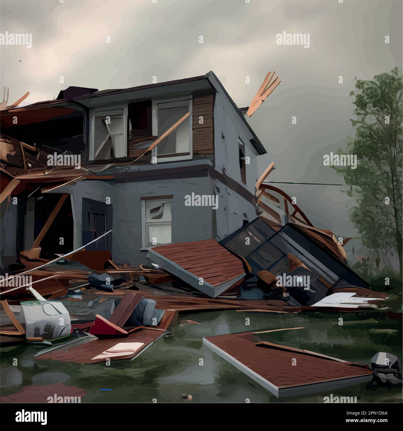 Hurricane trees strong wind Stock Vector Images - Alamy