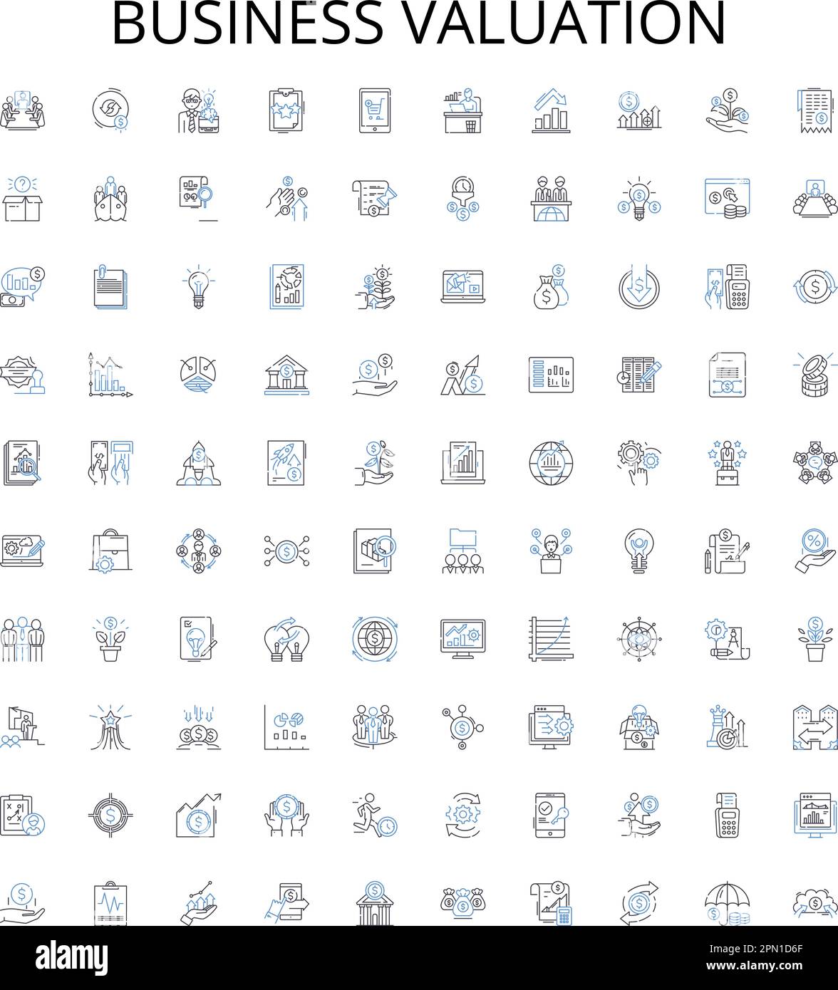 Business valuation outline icons collection. Business, Valuation ...
