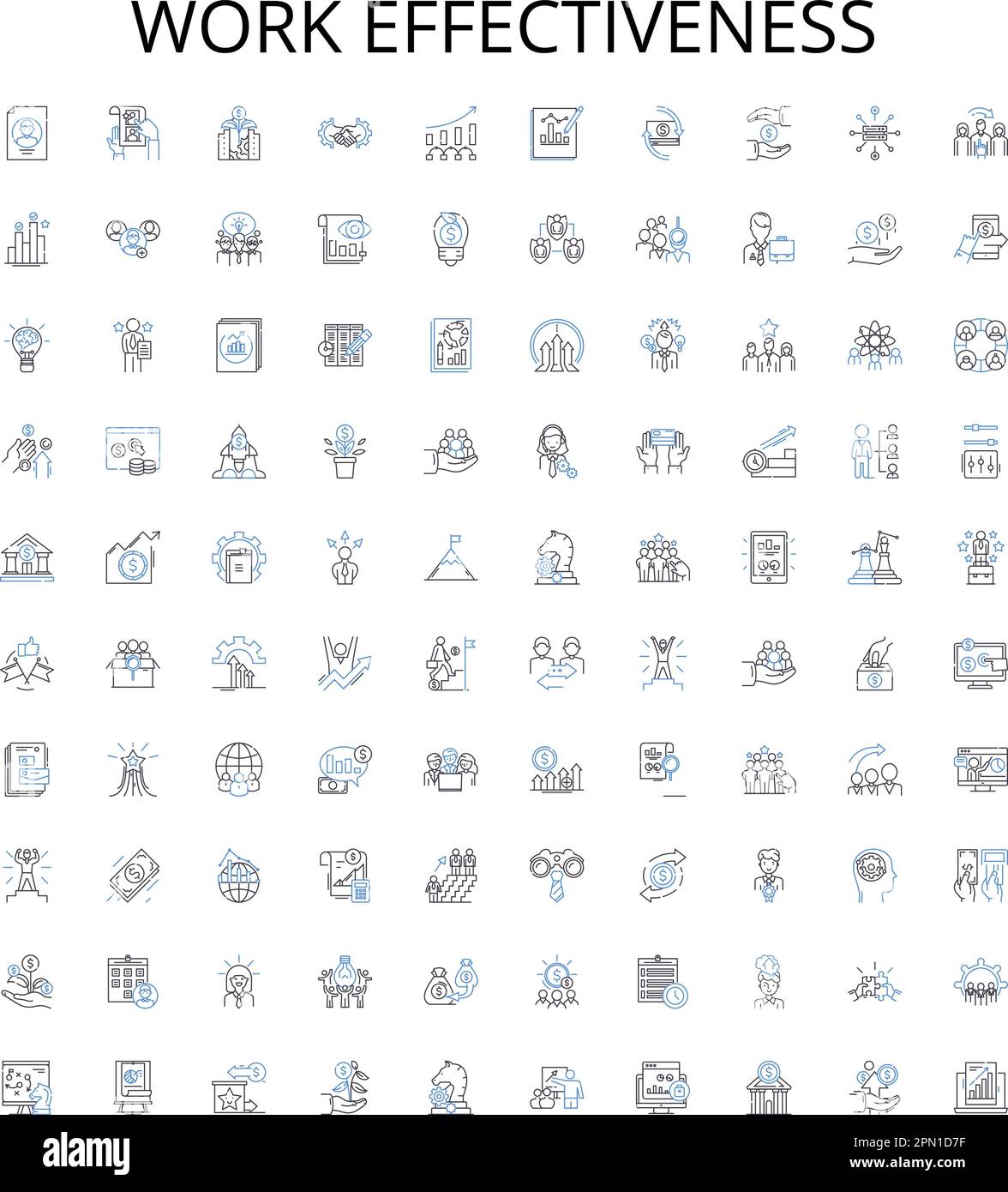 Work Effectiveness Outline Icons Collection Efficiency Productivity Accuracy Quality Output