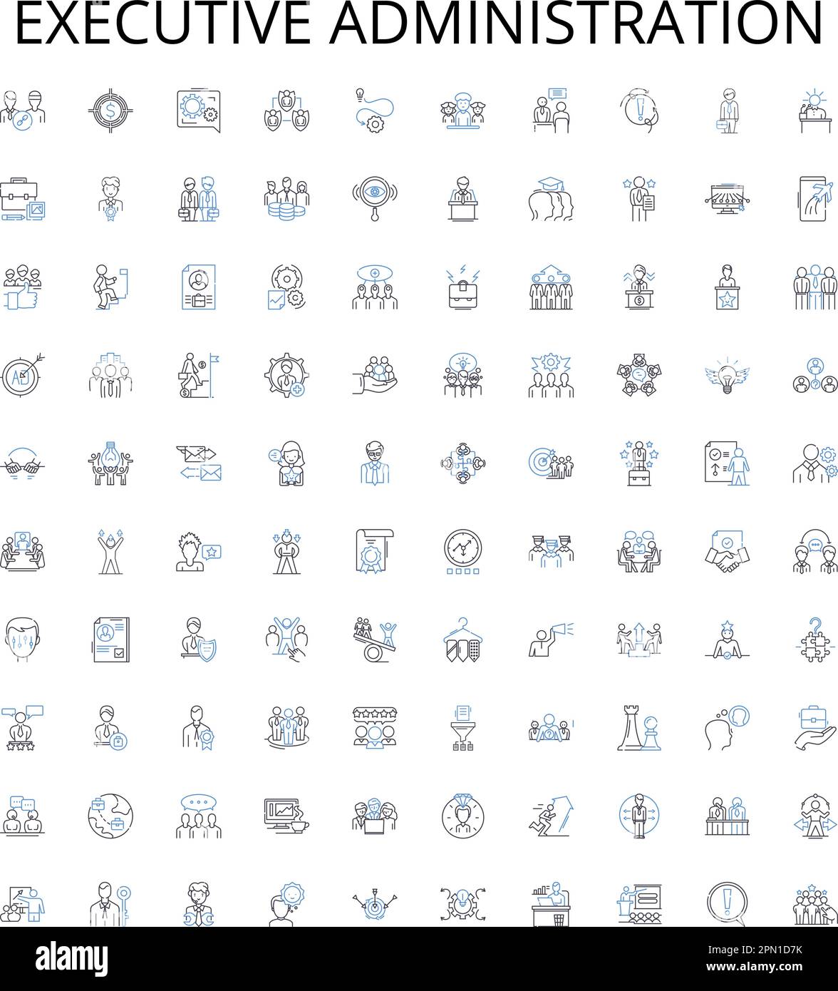 Executive administration outline icons collection. executive ...