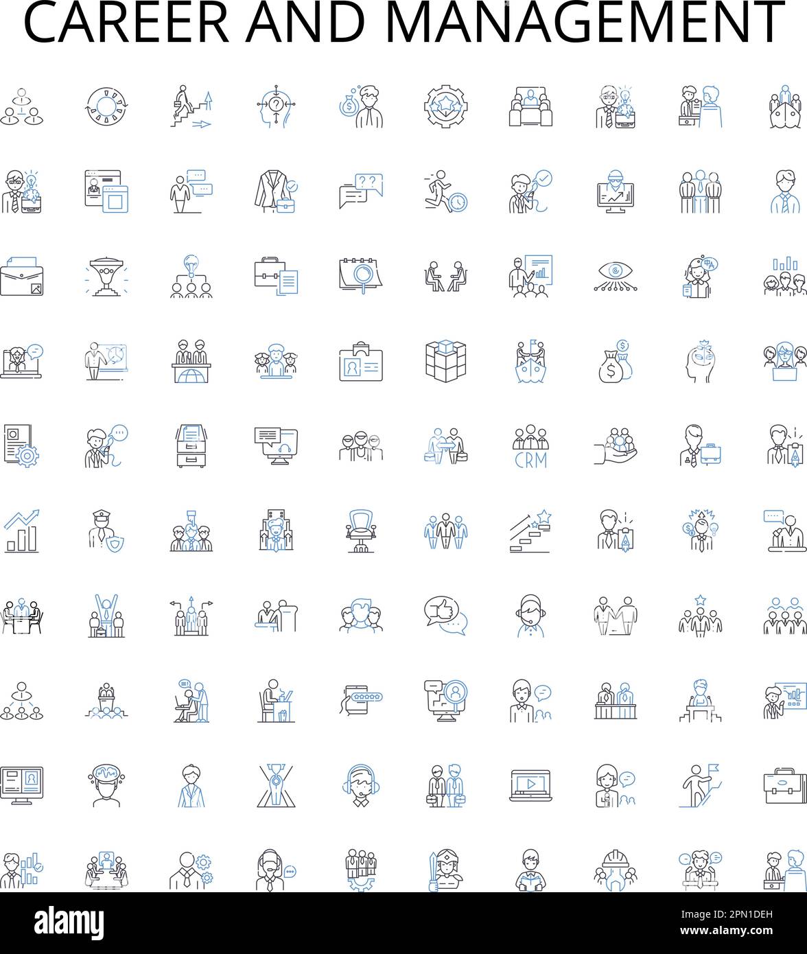 Career and management outline icons collection. Career, Management ... Career and management outline icons collection. Career, Management ...