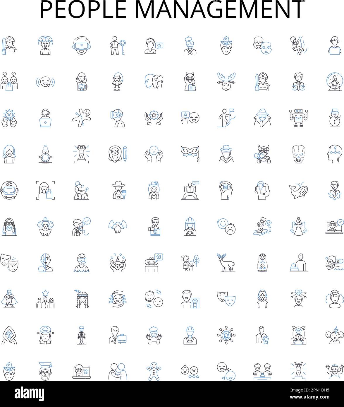 People management outline icons collection. People, Management ...