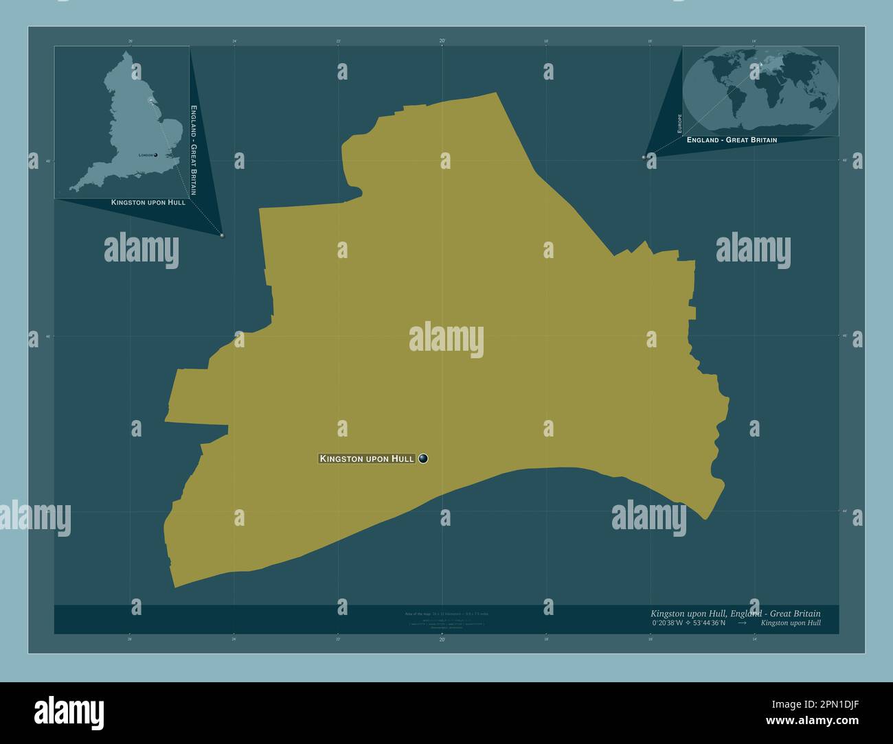 Kingston upon Hull, unitary authority of England - Great Britain. Solid ...