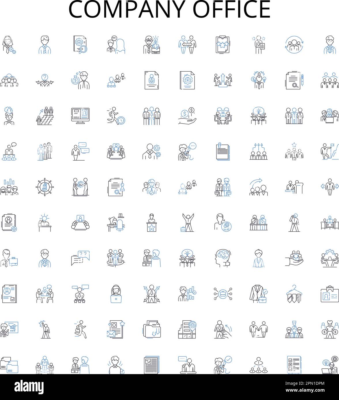 Company office outline icons collection. Office, Company, Business ...
