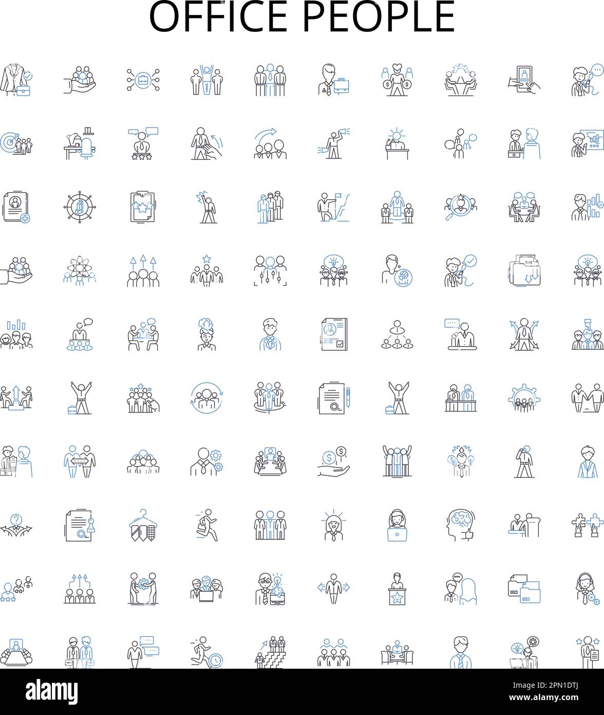 Office people outline icons collection. Office, People, Workers, Staff ...