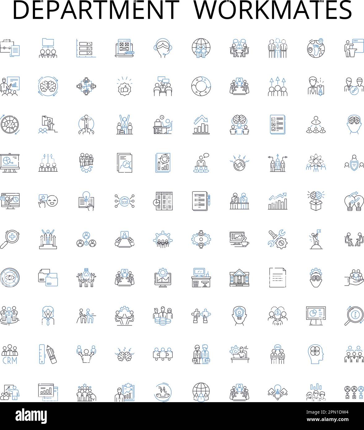 Department workmates outline icons collection. Colleagues, Coworkers ...