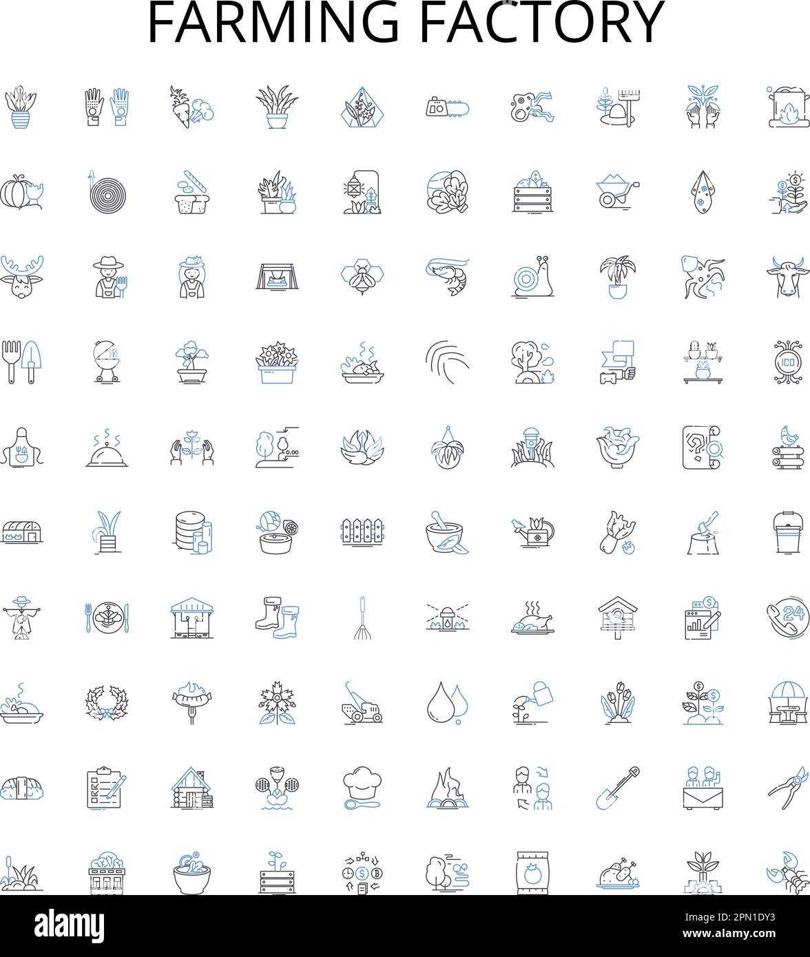 Farming factory outline icons collection. Farming, Factory, Agriculture ...