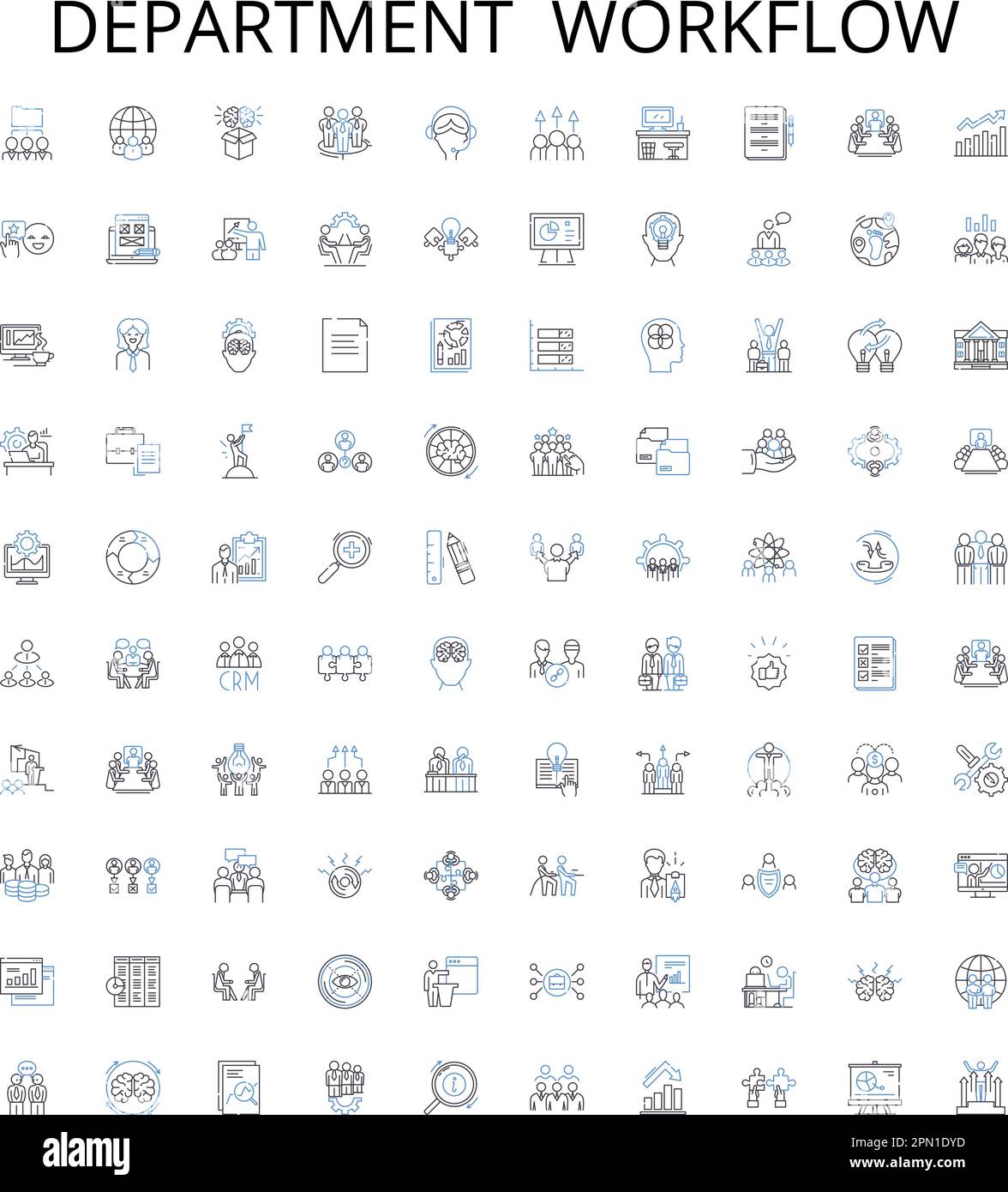 Department Workflow Outline Icons Collection Department Workflow