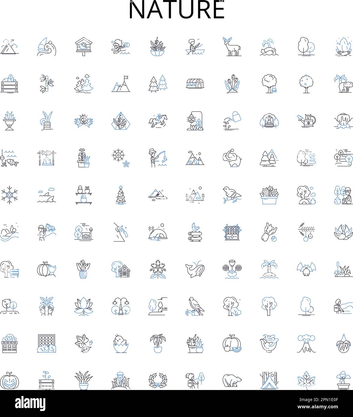 Nature outline icons collection. Nature, Wilderness, Outdoors ...