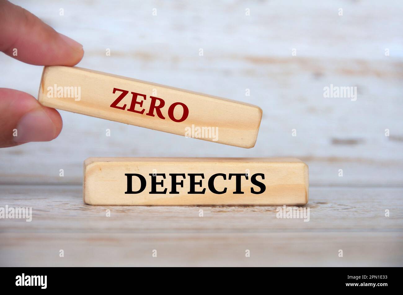 Zero defects text on wooden blocks. Business culture and Operational ...