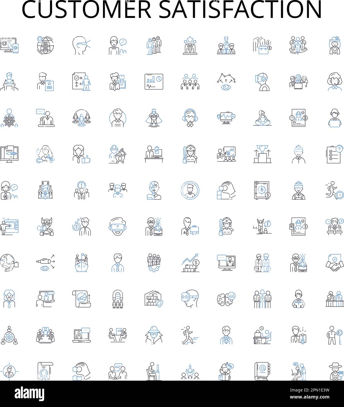 Customer satisfaction outline icons collection. Satisfaction ...