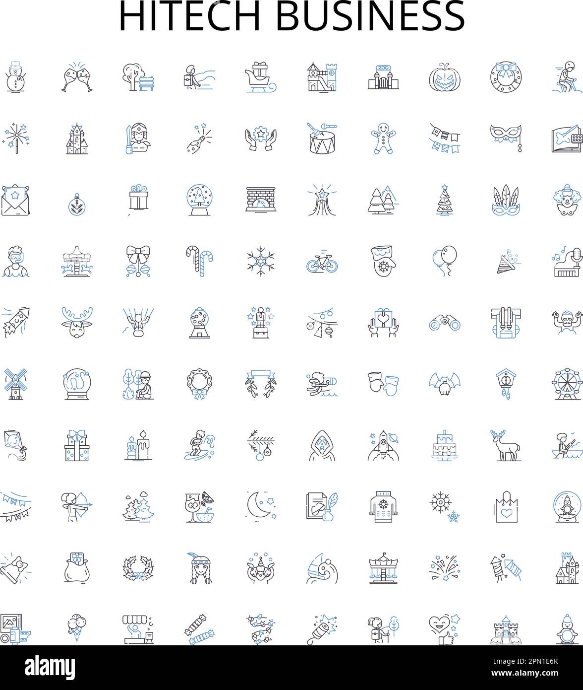 Hitech business outline icons collection. Technology, Innovation ...