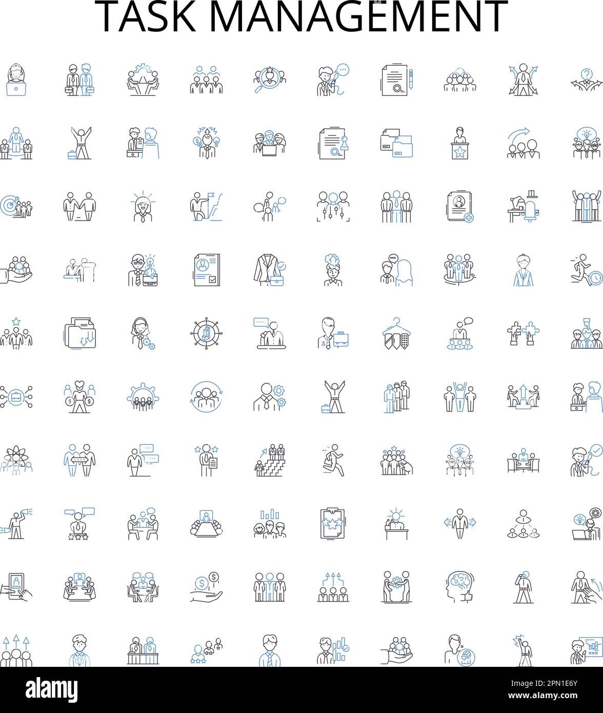Task management outline icons collection. Organizing, Planning ...
