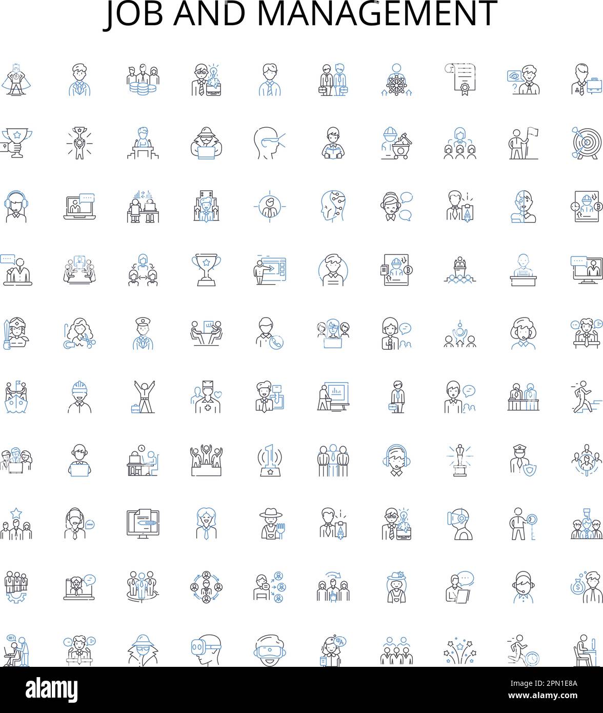 Job and management outline icons collection. Job, Management ...