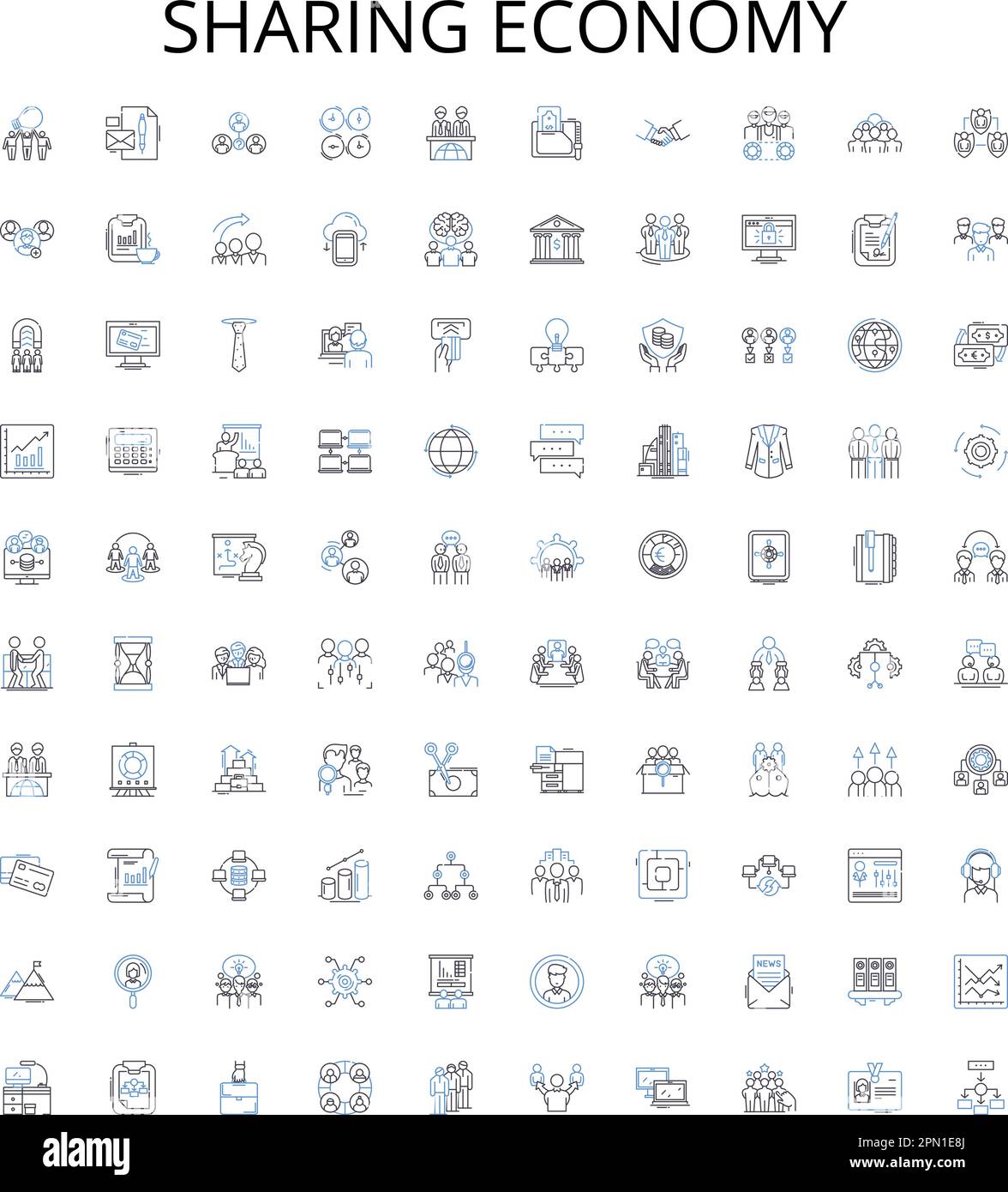Sharing Economy outline icons collection. Collaborative, Network ... Sharing Economy outline icons collection. Collaborative, Network ...