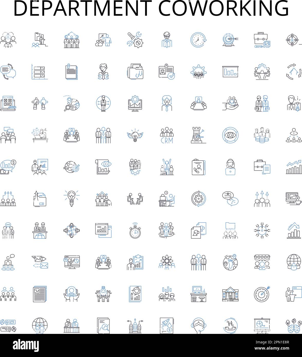 Department coworking outline icons collection. Deputy, Cowork ...
