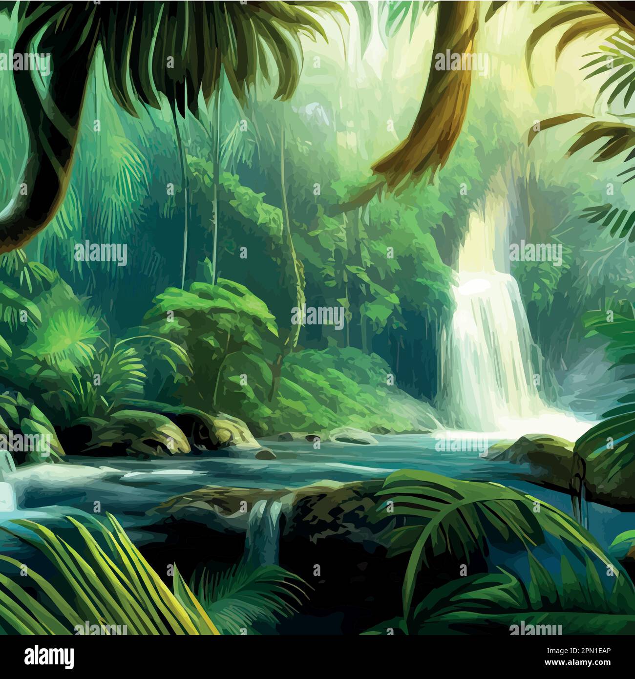 Moss and waterfalls Stock Vector Images - Alamy