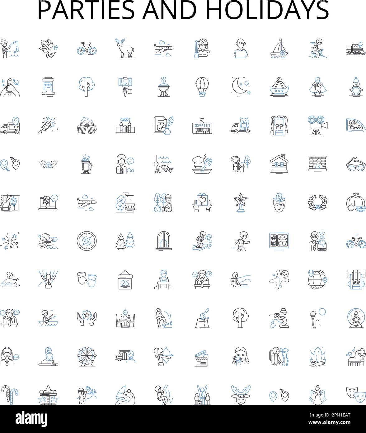 Parties and holidays outline icons collection. Parties, Holidays ...