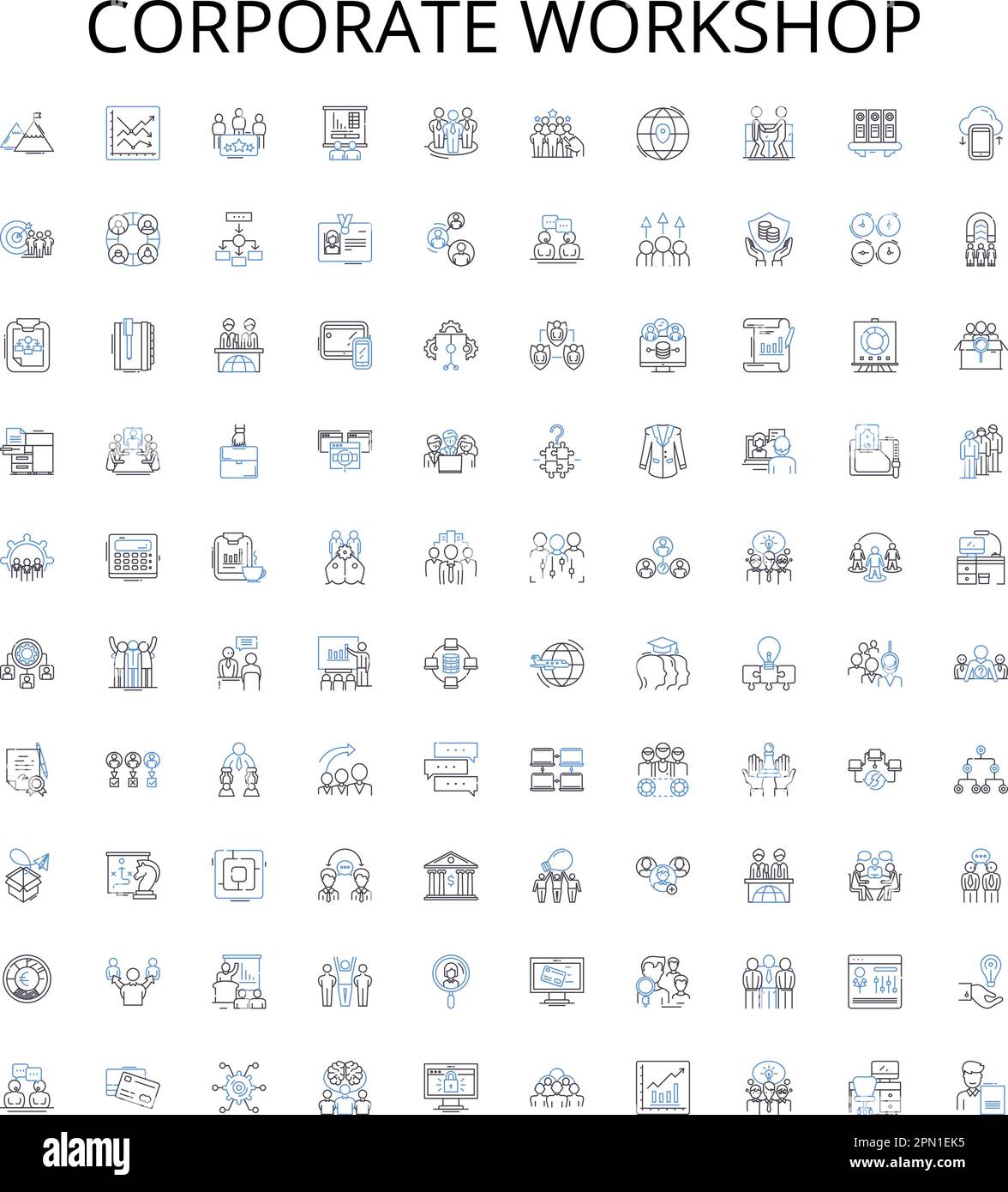 Corporate workshop outline icons collection. Corporate, Workshop ...