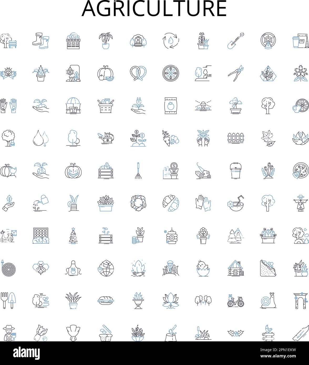 Agriculture outline icons collection. Farming, Cropping, Horticulture ...