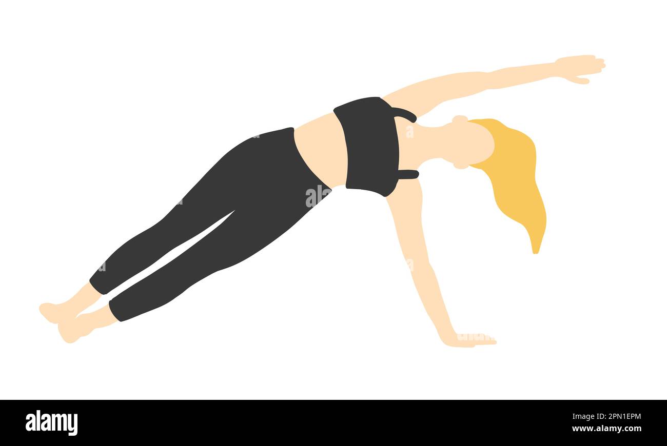 Flexibility yoga poses collection. European female, lady, woman, girl ...