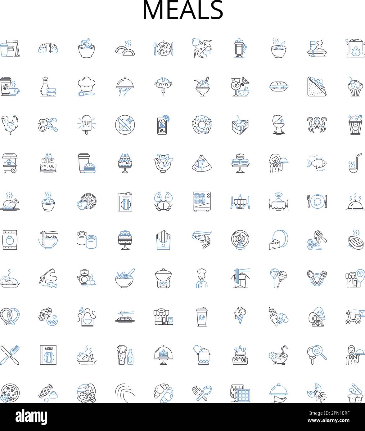 Meals outline icons collection. Food, Dish, Cuisine, Meal, Dinner ...