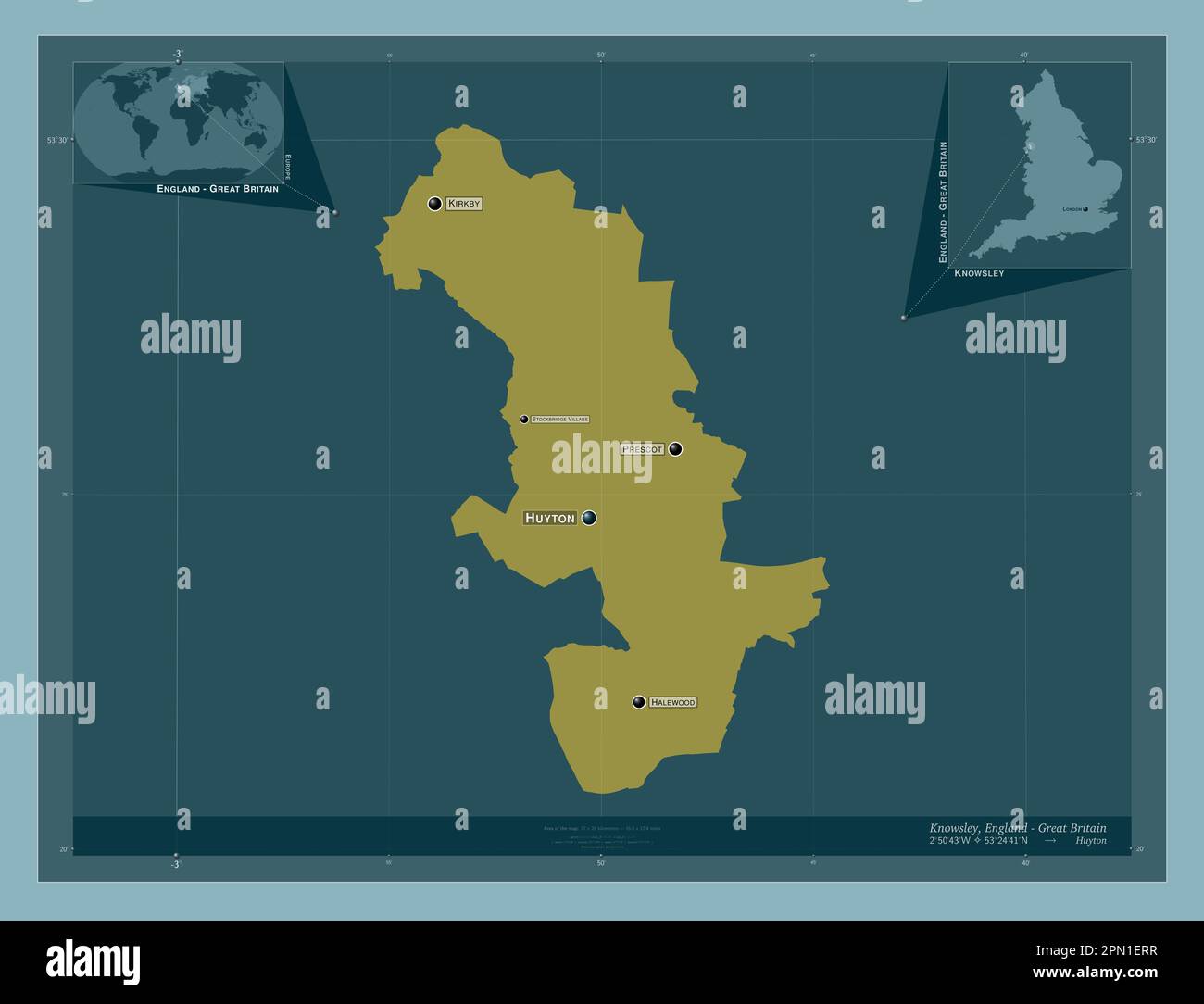 Knowsley, administrative county of England - Great Britain. Solid color ...