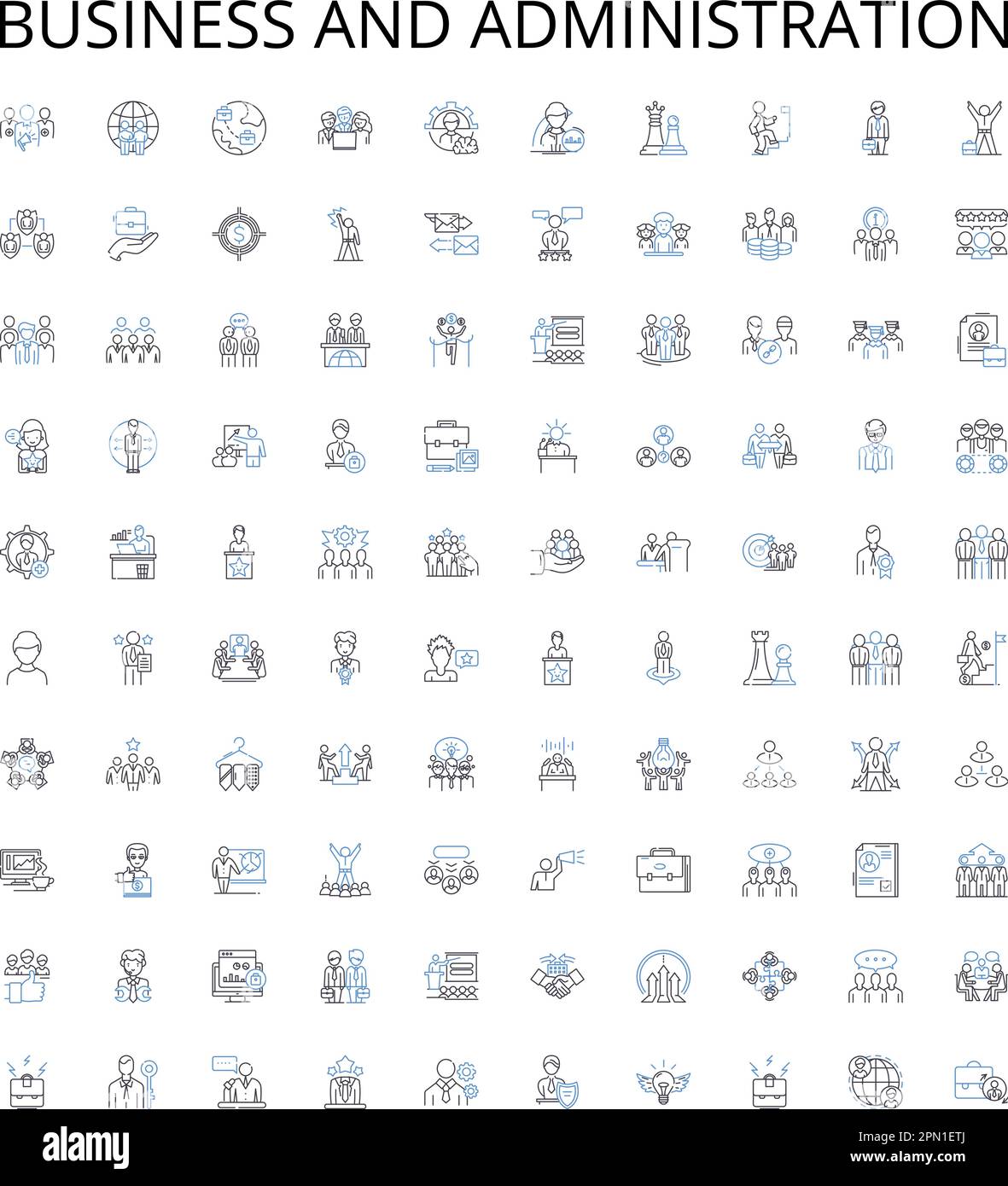 Business and administration outline icons collection. Accounting ...