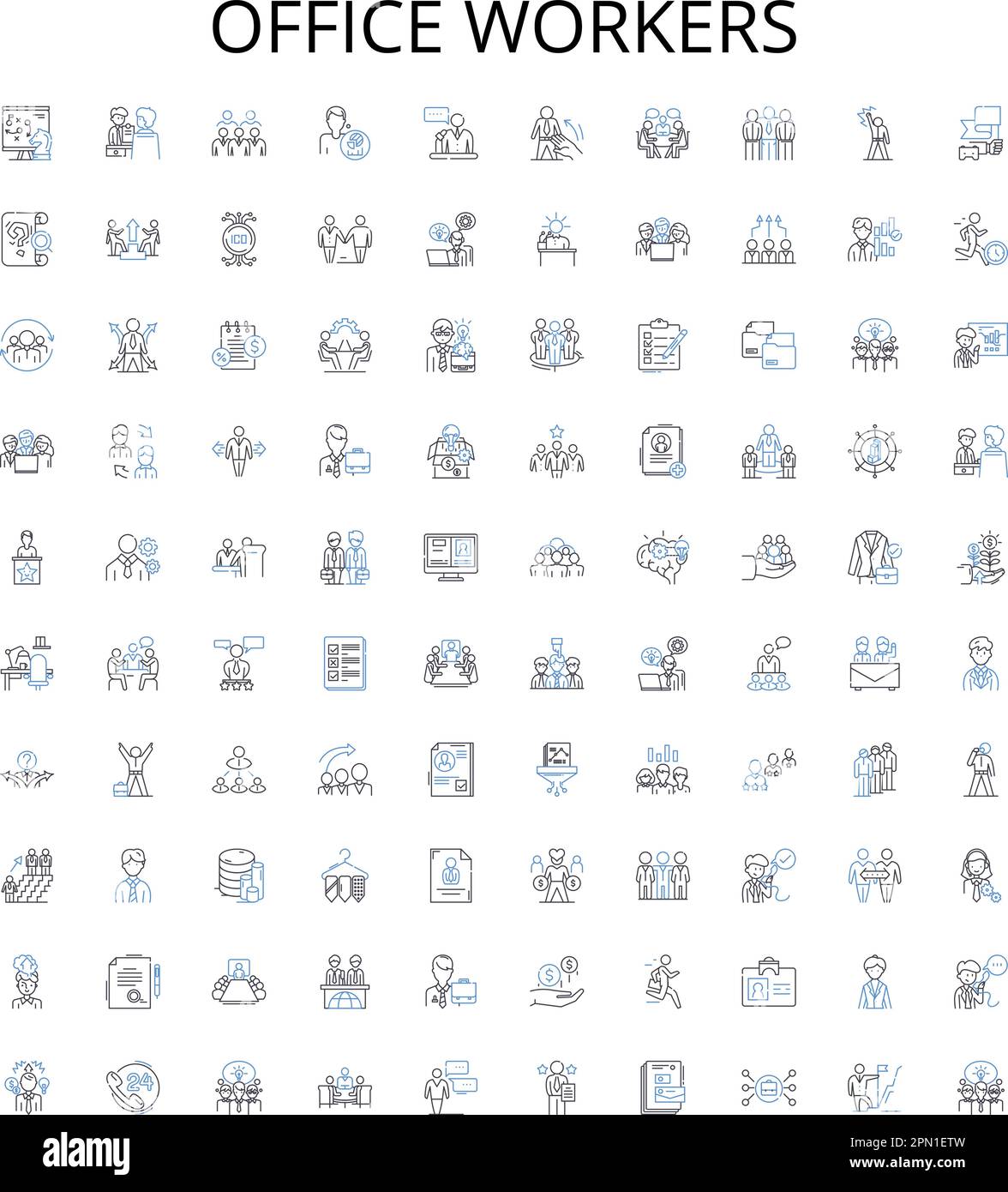 Office workers outline icons collection. Office, Workers, Clerk ...