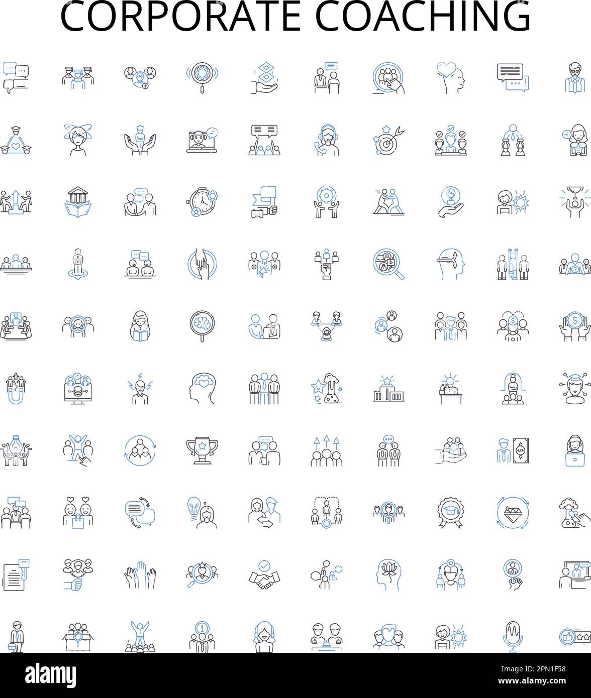 Corporate coaching outline icons collection. Corporate, Coaching, Training, Professional, Team ...