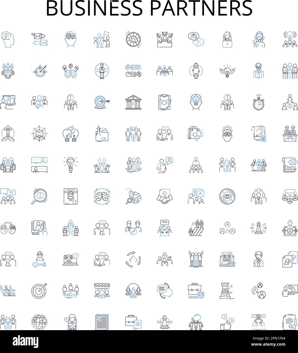 Business Partners outline icons collection. Partners, Business ...