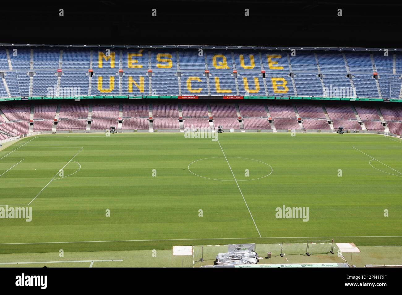 View from the highest Seats of the F.C. Barcelona Soccer Stadium, Camp ...