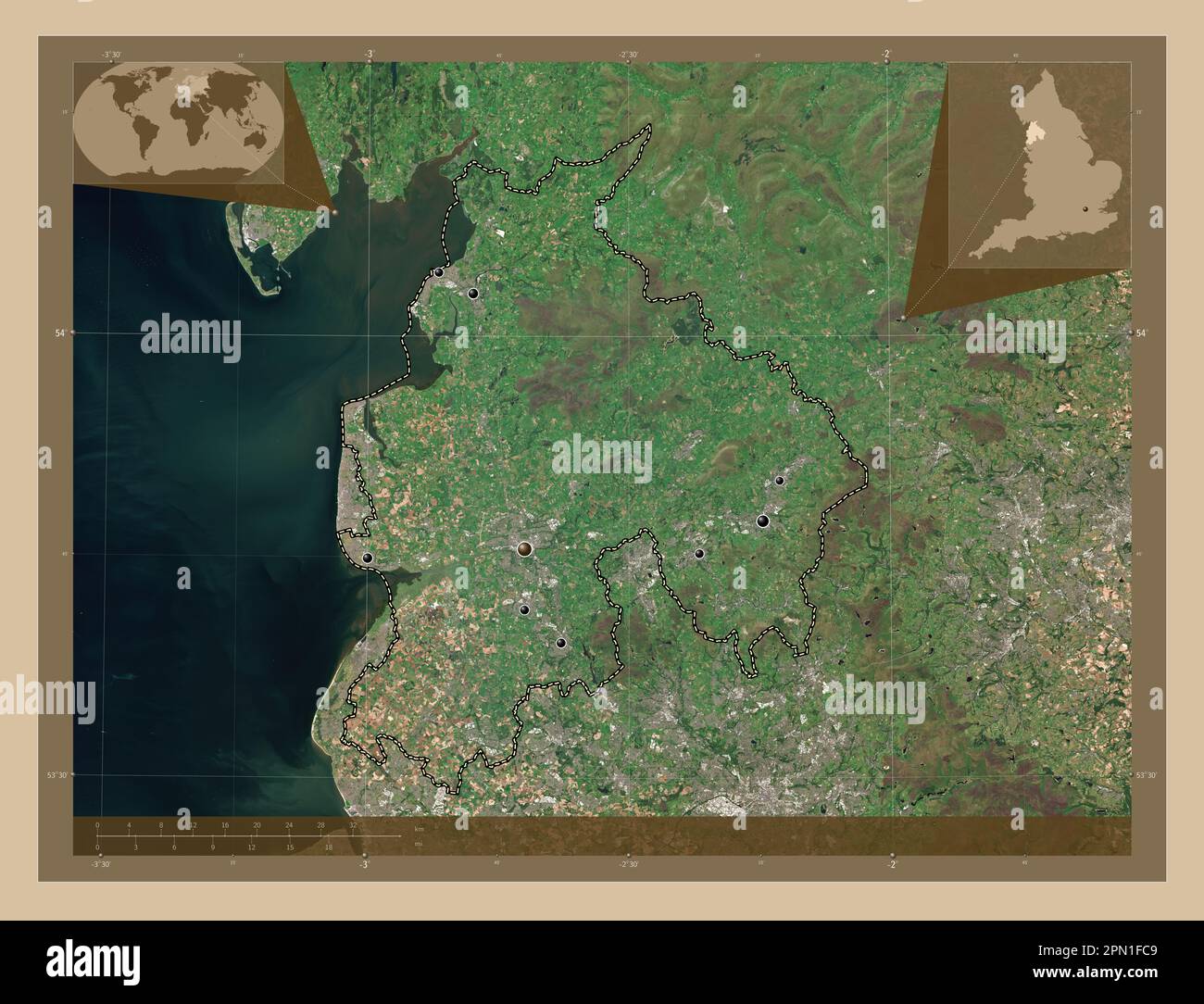 Lancashire, administrative county of England - Great Britain. Low ...
