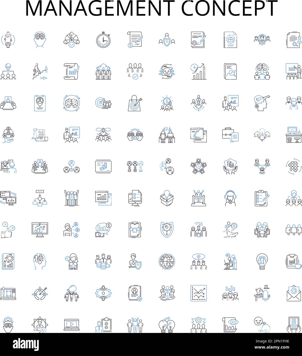 Management concept outline icons collection. Management, Concept ...