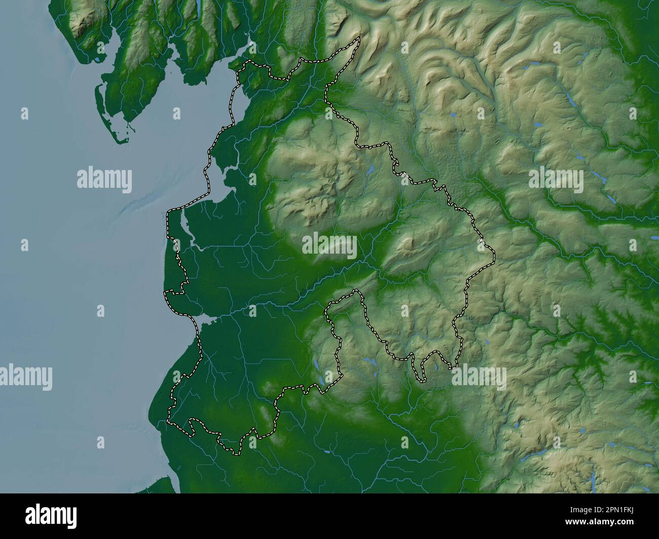 Lancashire, administrative county of England - Great Britain. Colored ...
