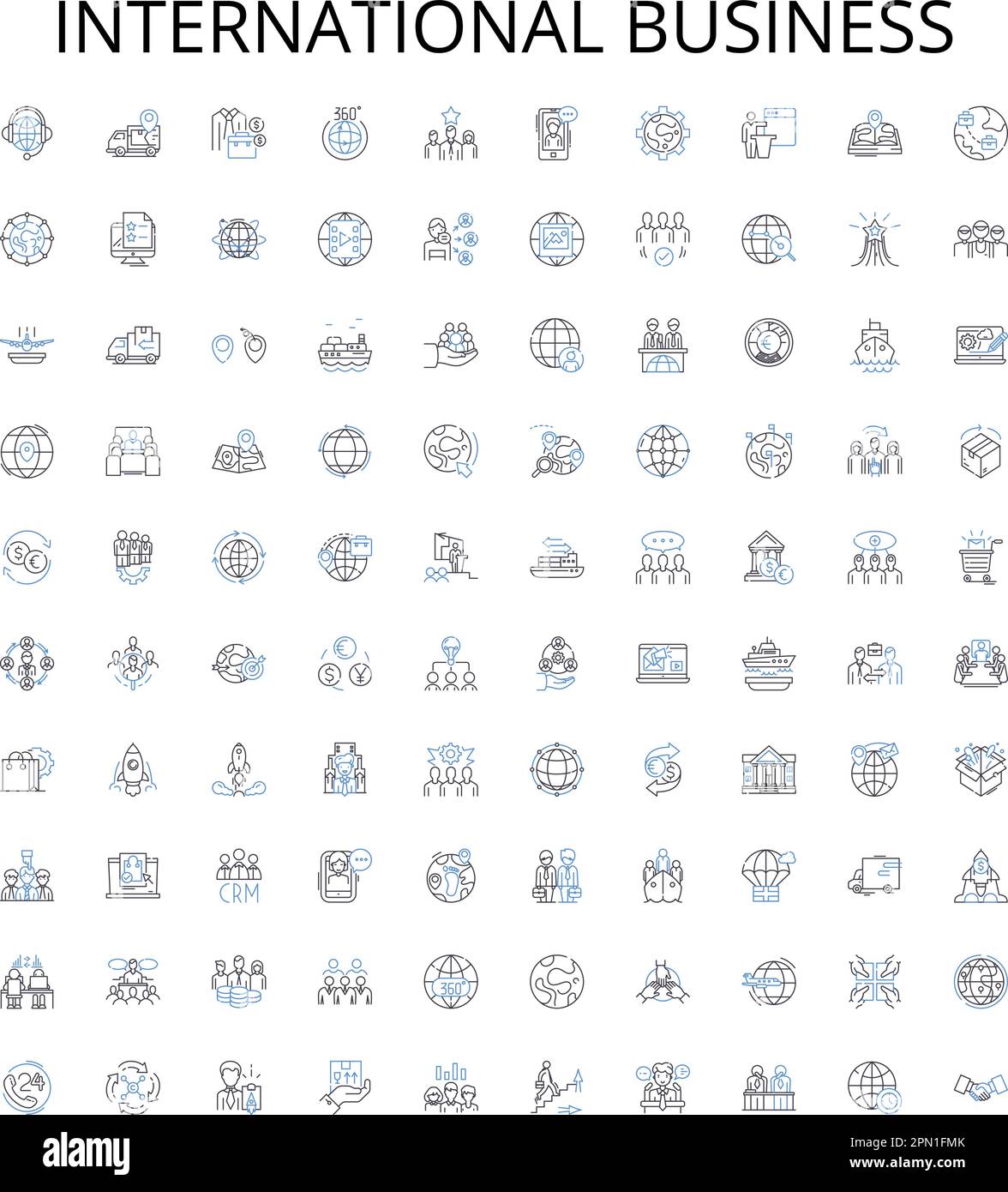 International business outline icons collection. Global, Trade, Export ... International business outline icons collection. Global, Trade, Export ...
