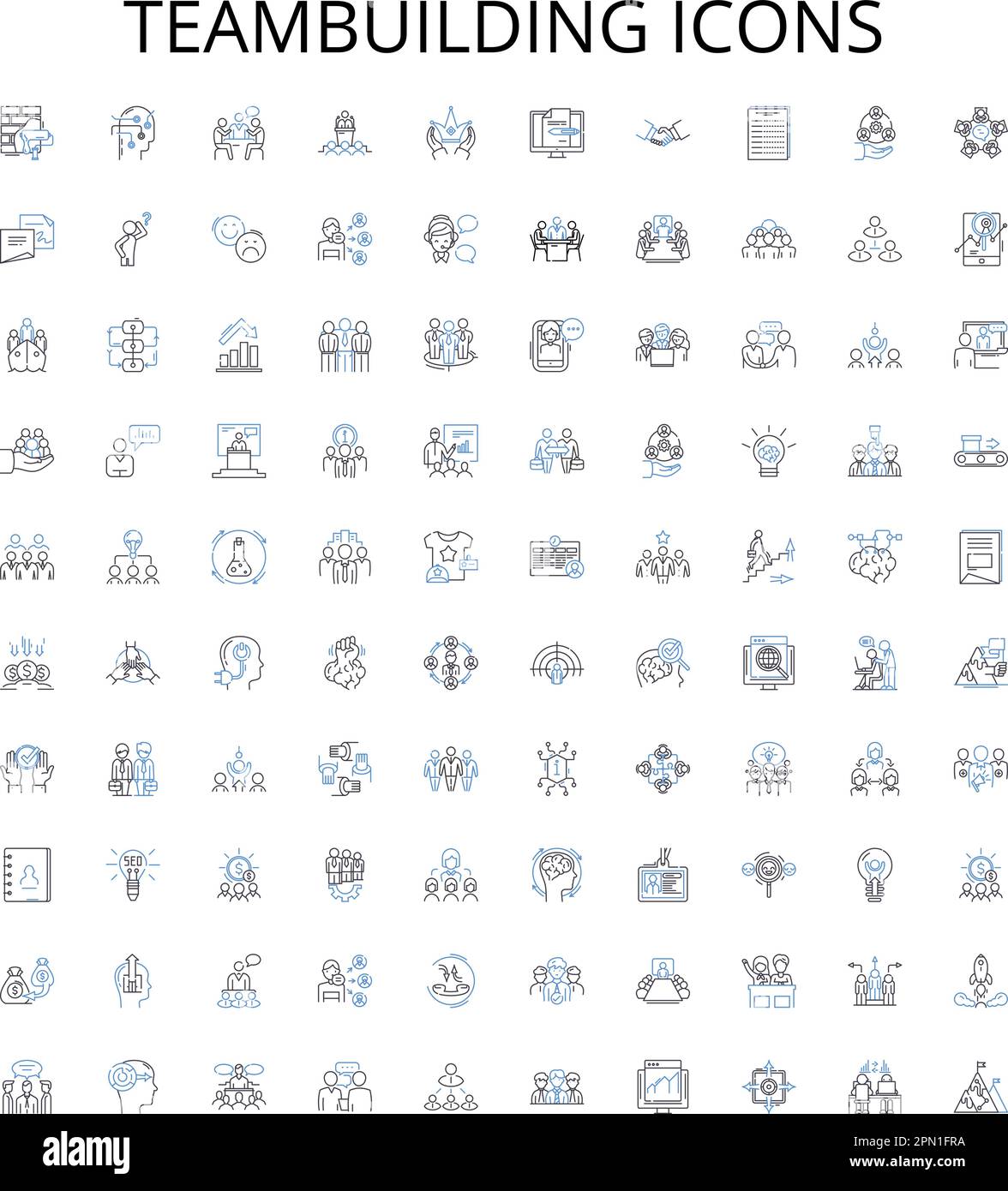 Teambuilding icons outline icons collection. Team, building, icons ...