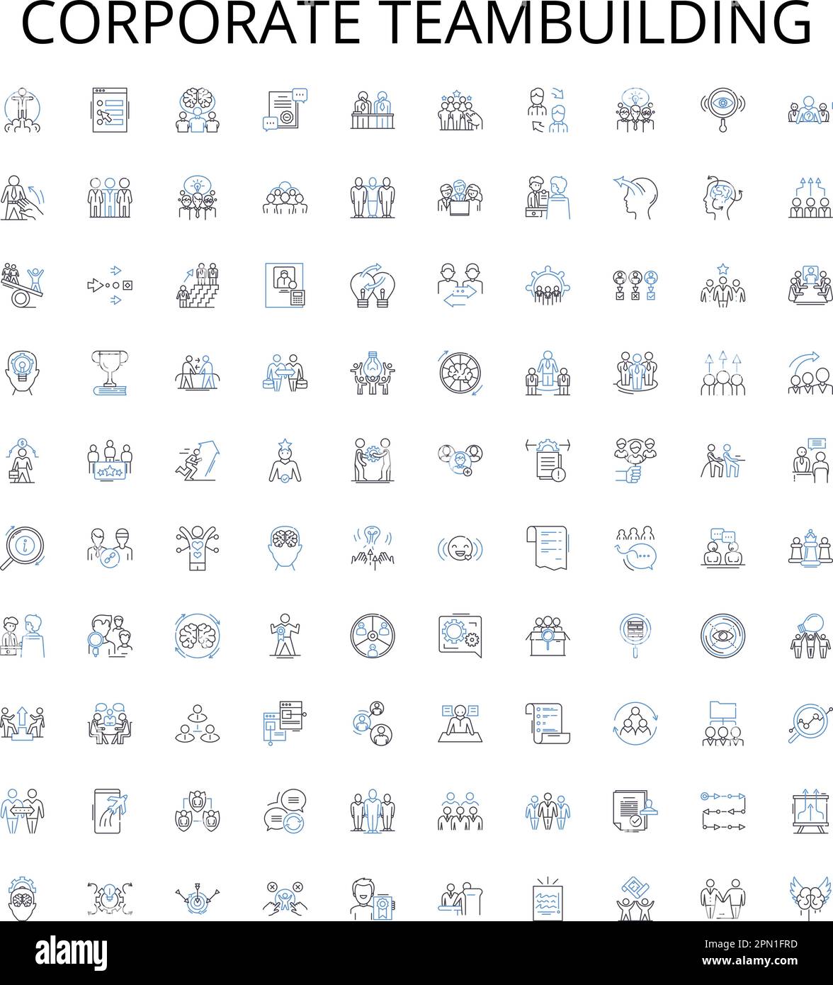 Corporate teambuilding outline icons collection. Corporate ...