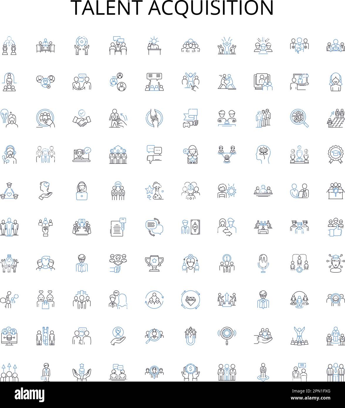 Talent acquisition outline icons collection. Recruiting, Hiring ...