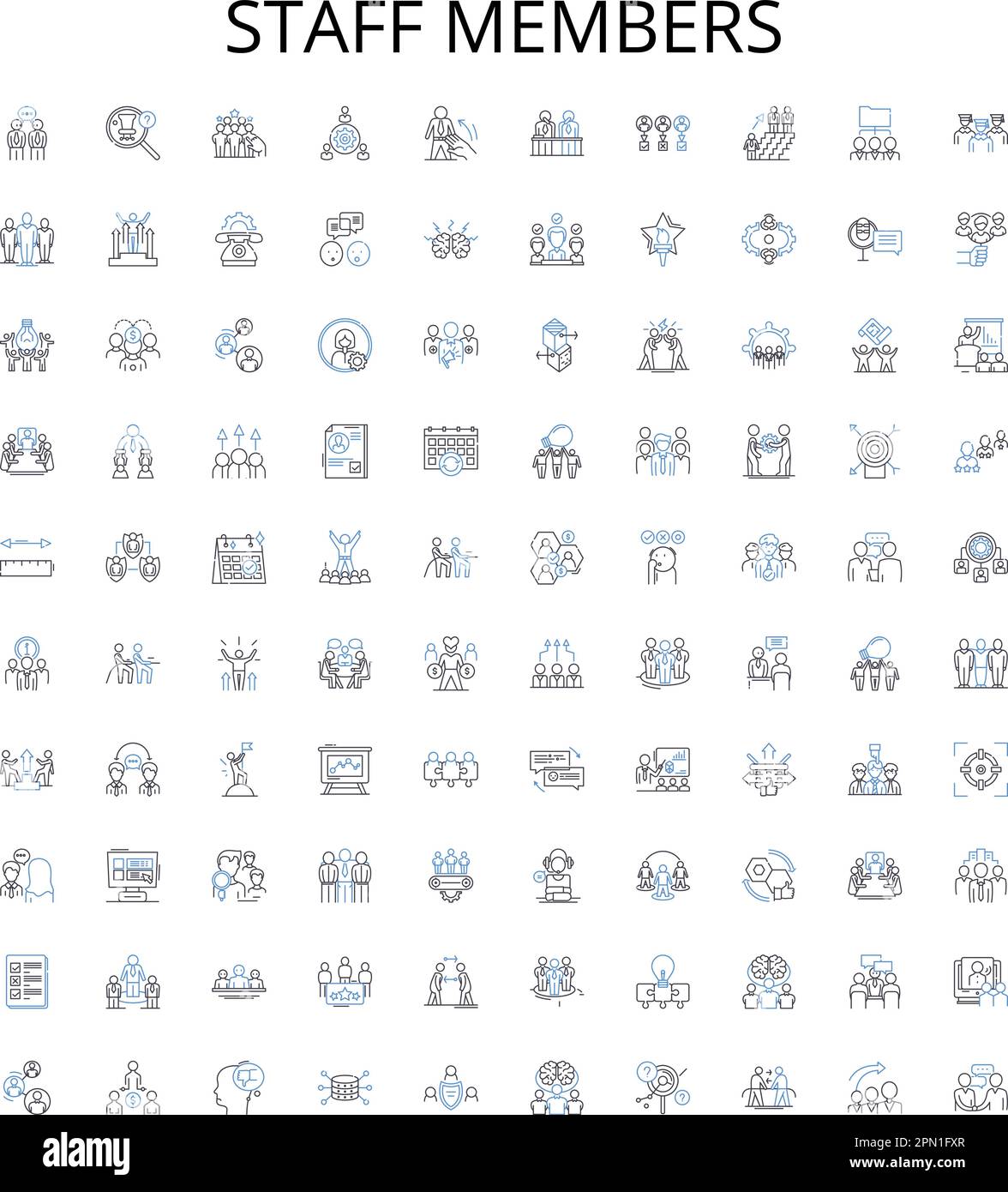 Staff members outline icons collection. Employees, Personnel ...