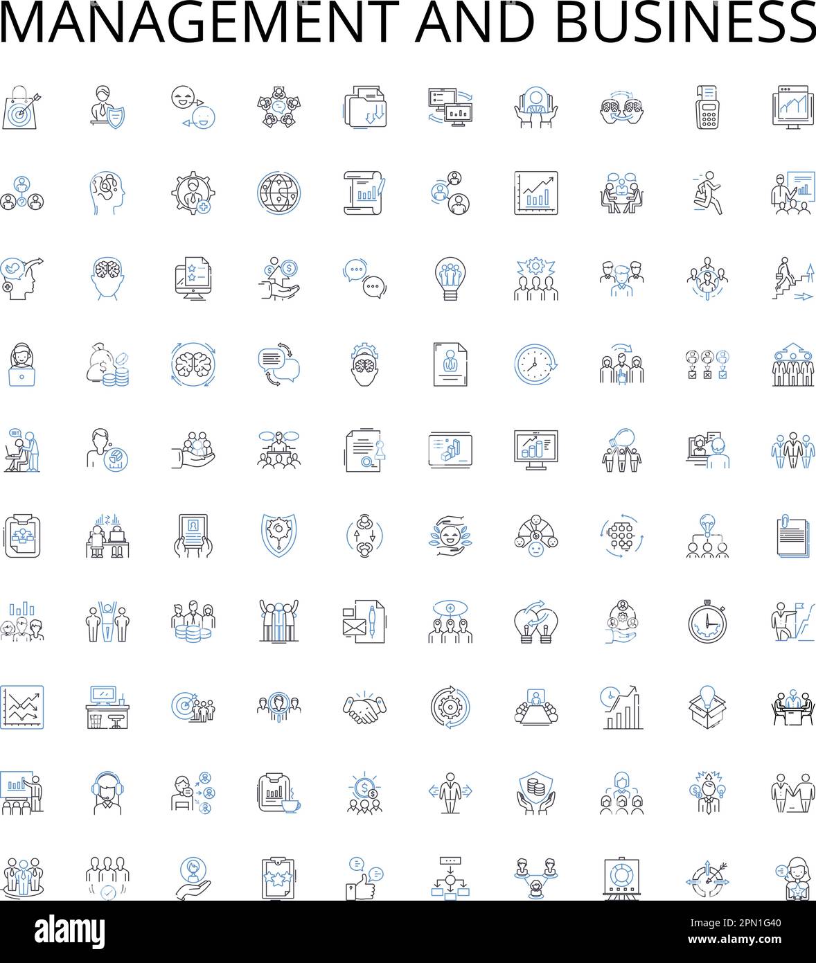 Management and business outline icons collection. Management, Business ...