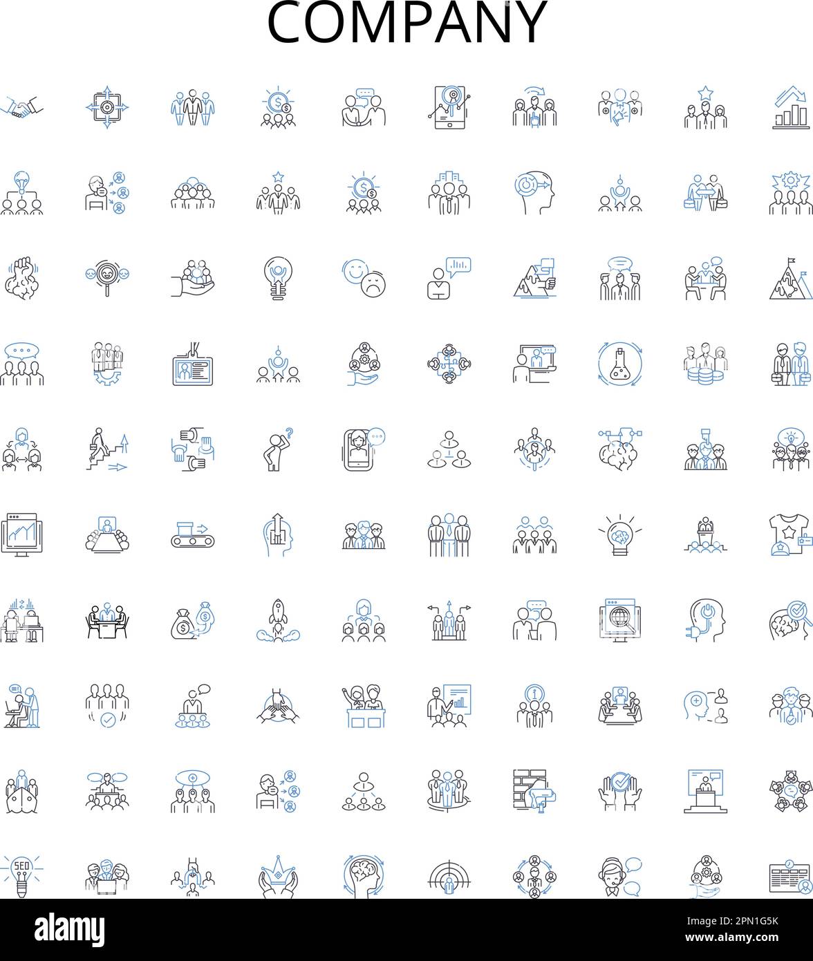 Company outline icons collection. Firm, Corporation, Conglomerate ...