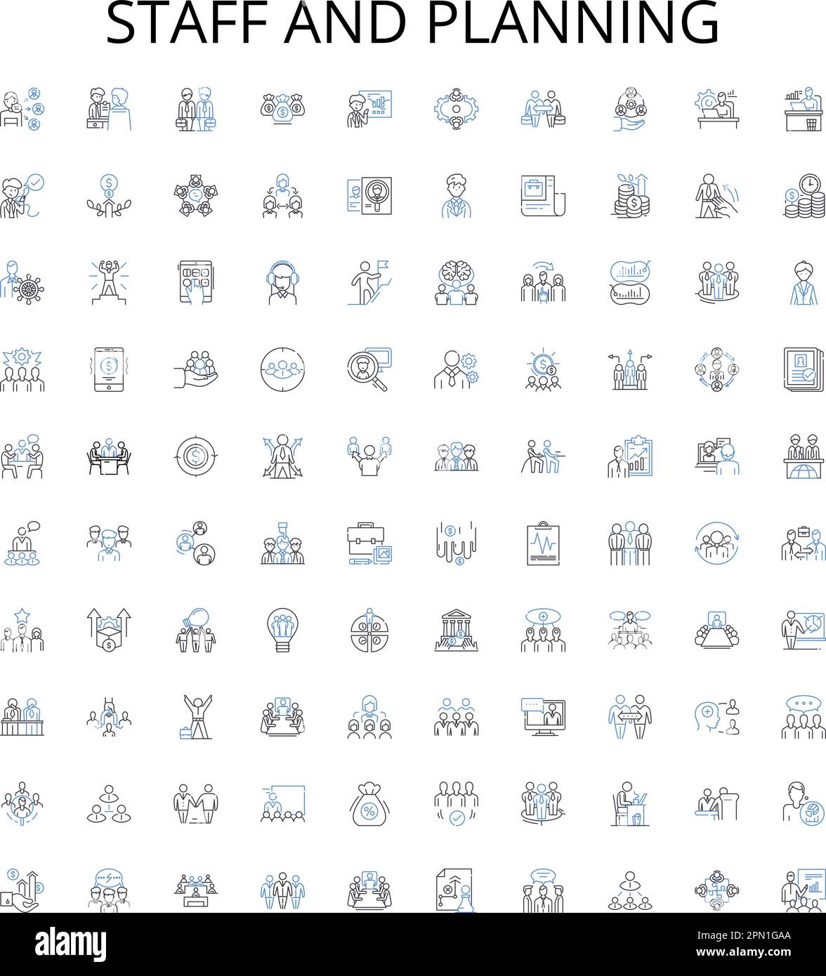 Staff and planning outline icons collection. Staffing, Planning ...