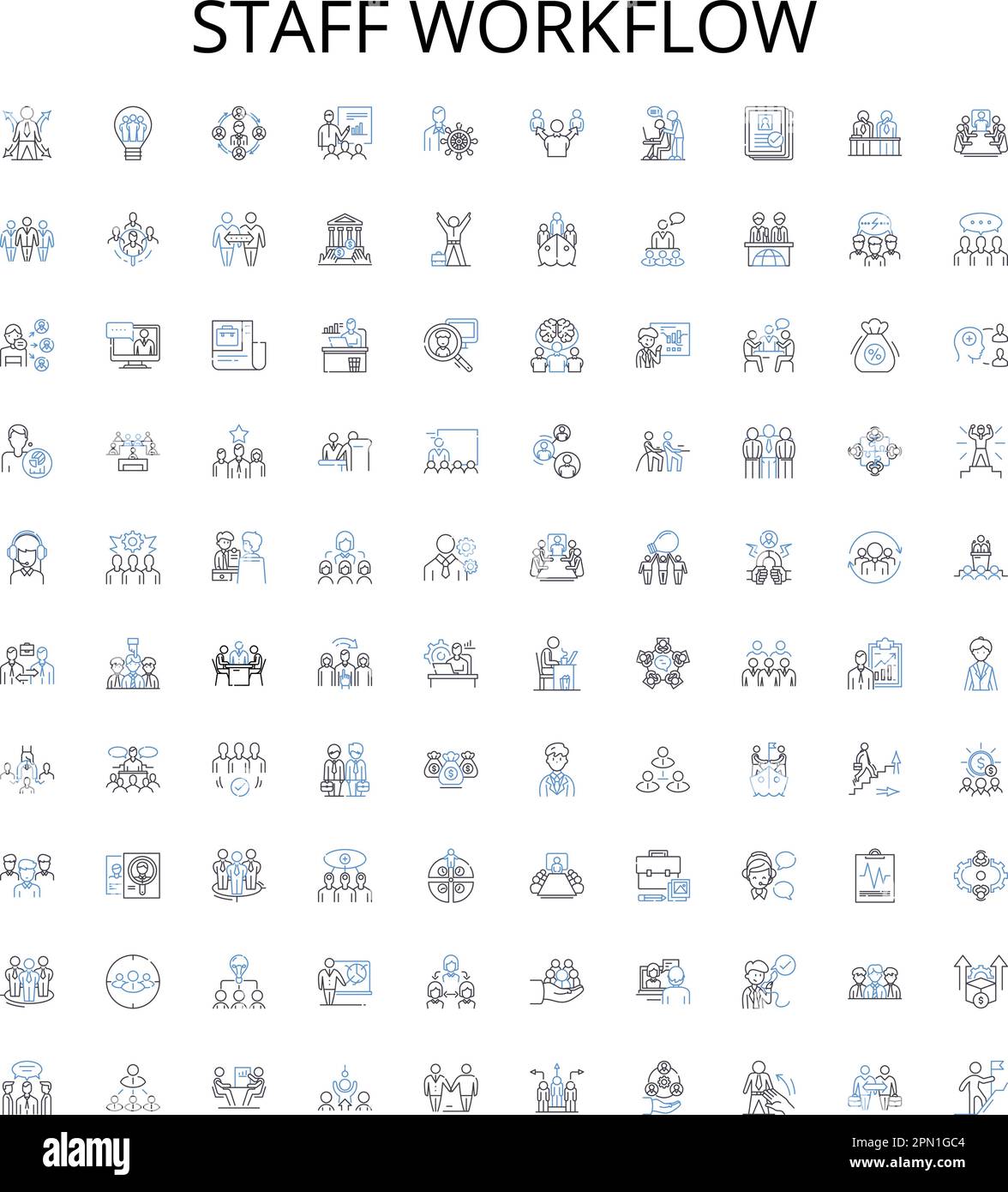 Staff workflow outline icons collection. Staff, Workflow, Planning ...