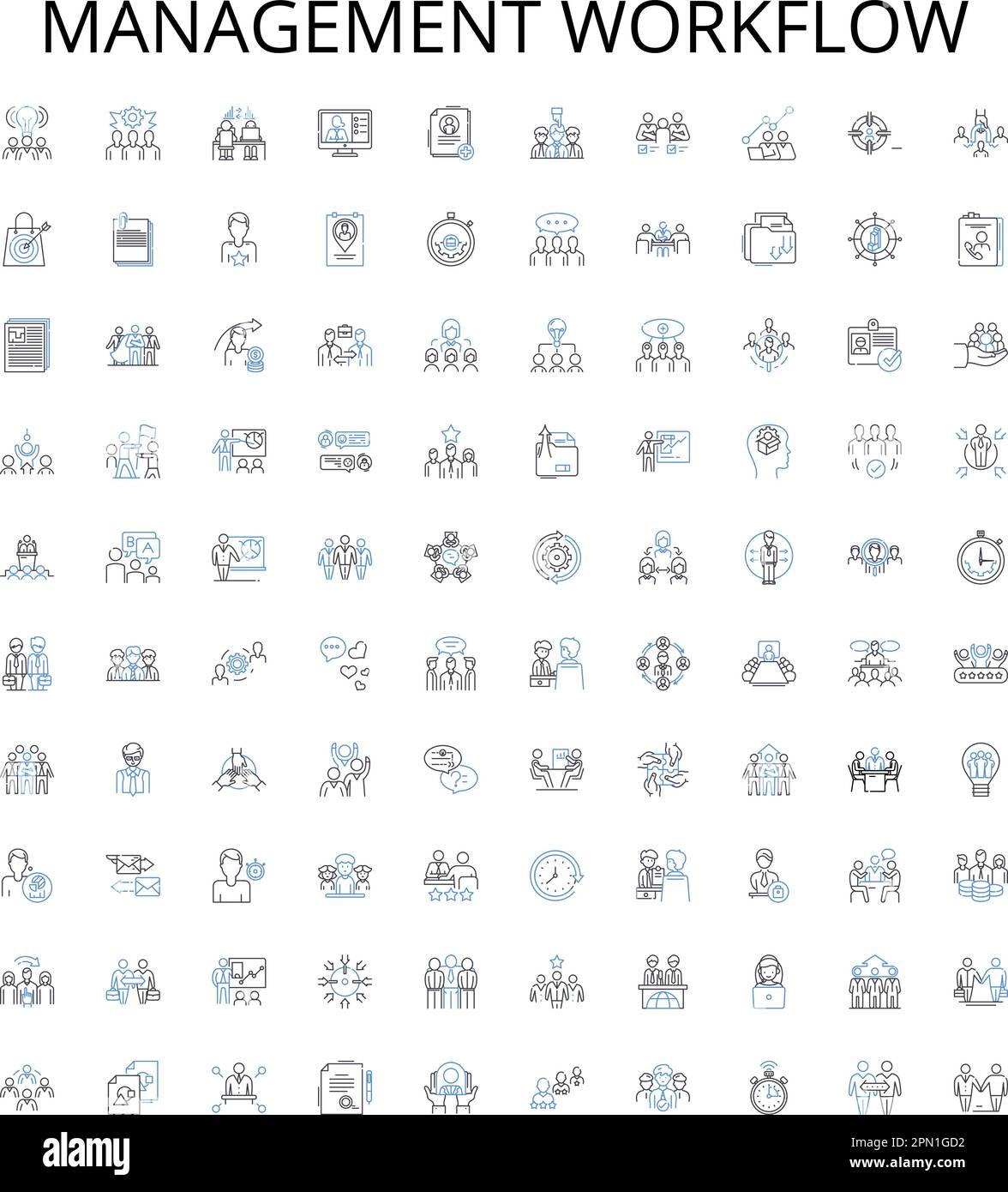 Management Workflow Outline Icons Collection Management Workflow