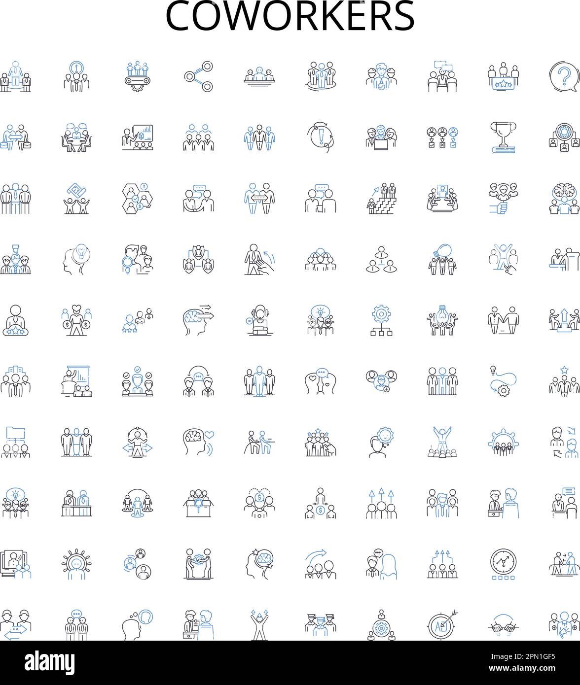 Coworkers outline icons collection. Colleagues, Collaborators ...